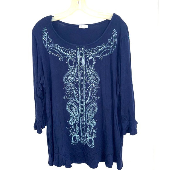 Westport | Tops | Westport Dark Blue Tunic With Light Blue Detailing ...